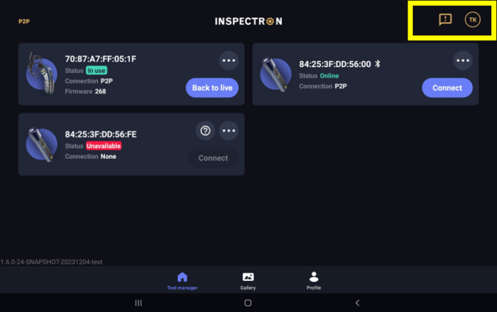 WiCollab®™ App Profile and Reporting Information - Inspectron